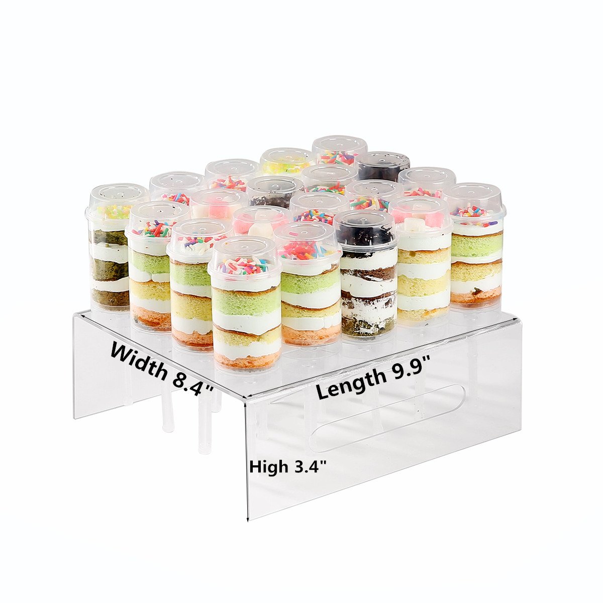 20 Hole Push Pop Cake Stand and 24 Clear Push-Up Cake Pop Shooter (Plastic-Clear)