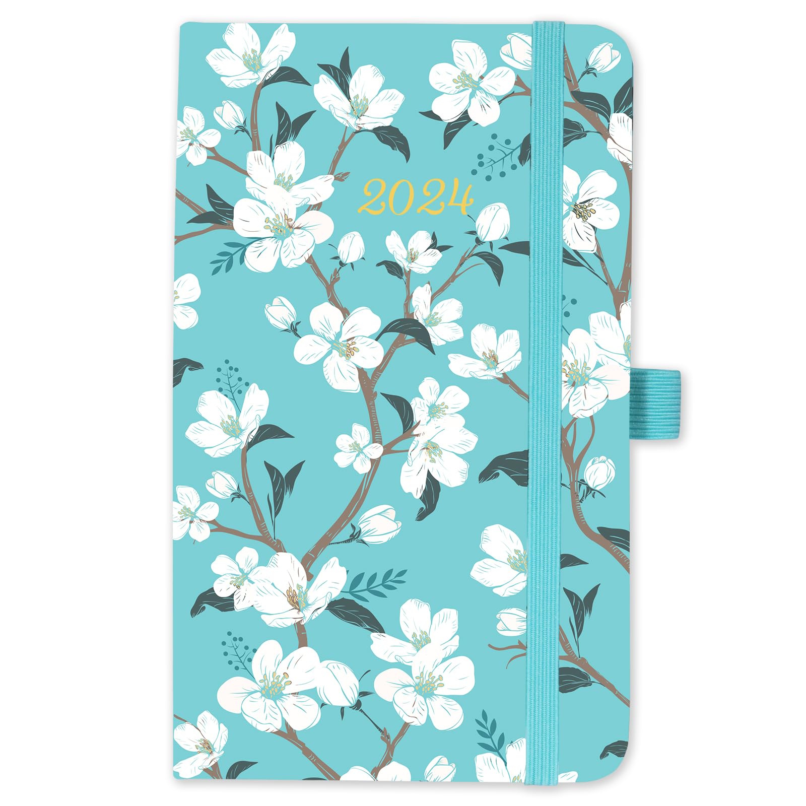 2024 Pocket Planner - Pocket Calendar (12-Month) With Notes Pages, Jan. 2024 - Dec. 2024, 6.2" x 4", 2024 Planner with Contacts, Holidays and Pen Holder, Back Pocket - Green