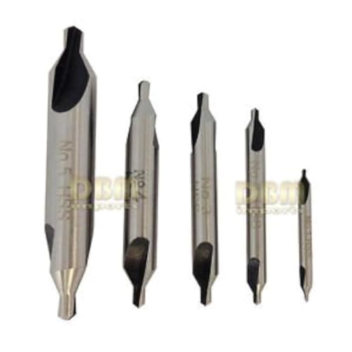 5 PC Center Drill Set Premium M2 HSS 60 Degree Angle Bit Size #1,2 3,4,5