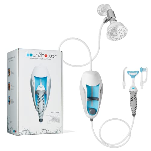 ToothShower Complete Oral Care Solution: ToothShower - 3-in-1 Toothbrush, Gum Massager, and Water Flossing Tip for Ultimate Dental Hygiene and Freshness