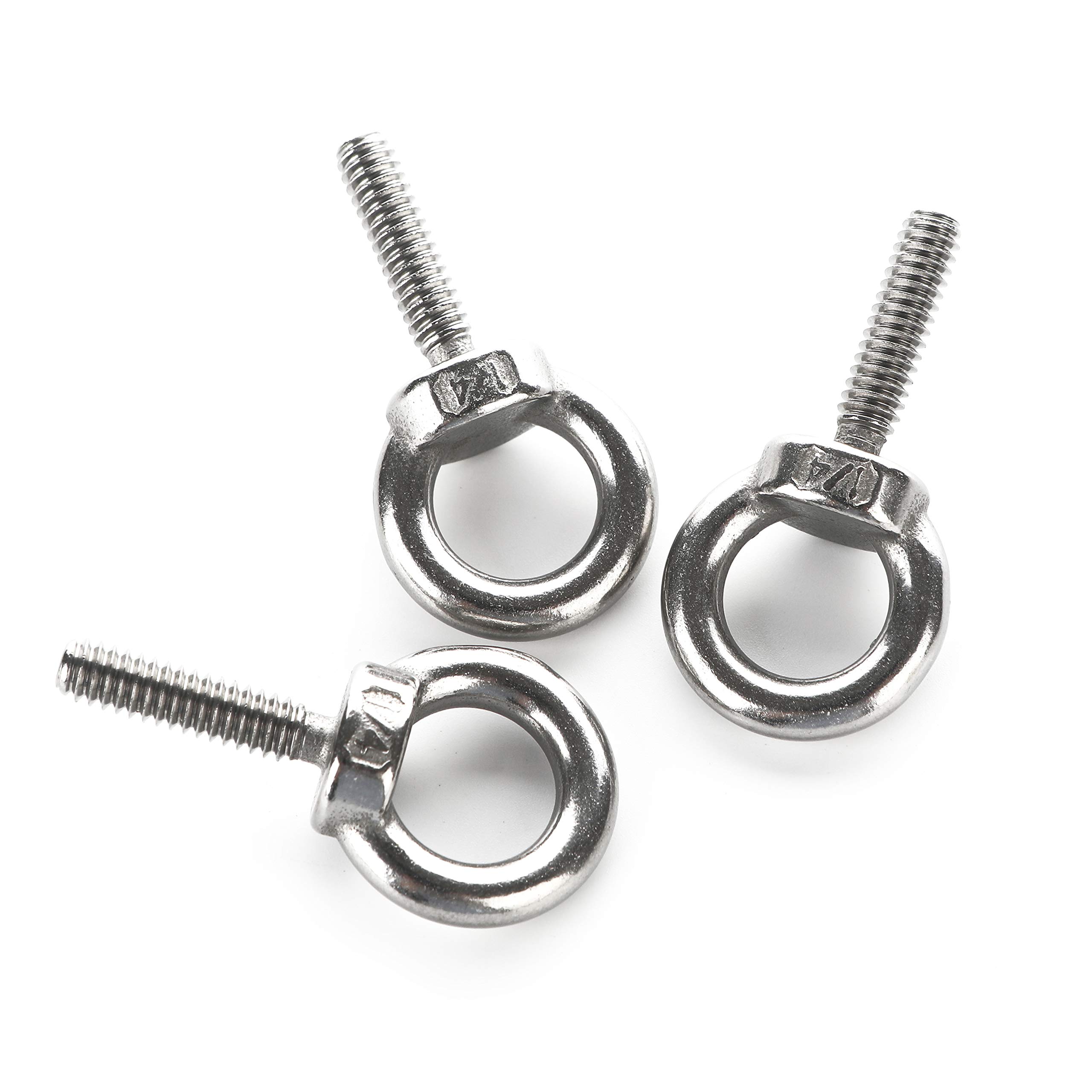 Eowpower 5 Pieces Stainless Steel 304 1/4 inch - 20 x 1 inch Lifting Ring Eye Bolts
