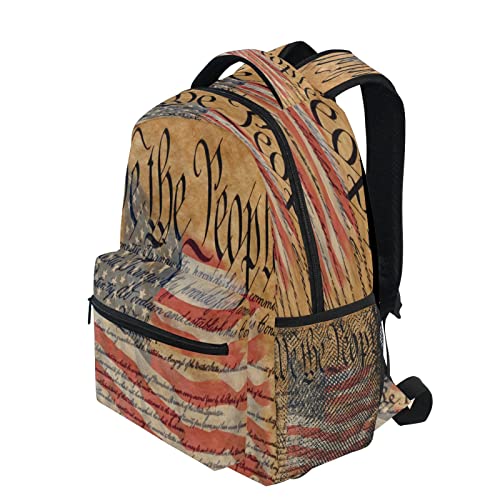 ALAZA Retro Stylish American Flag Travel Laptop Backpack Business Daypack Fit 15.6 Inch Laptops for Women Men