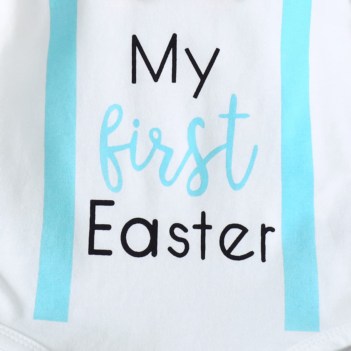 Detigee Baby Boys My First Easter Outfit Toddler 1st Easter Day Bodysuit (Blue,6-12 Months)