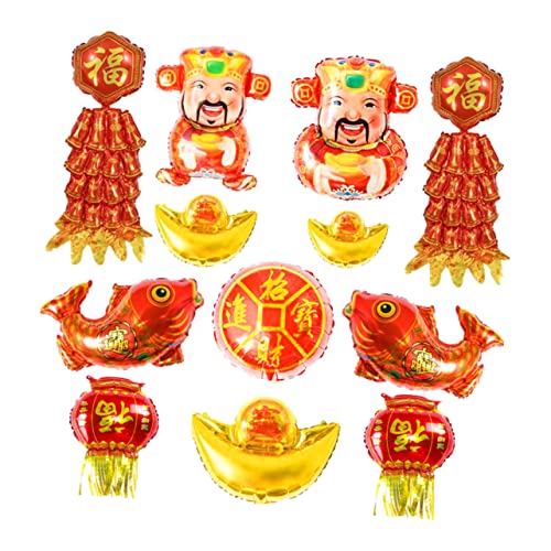 ABOOFAN 24 pcs 2021 Spring Festival Balloons fish balloons Chinese New Year party wall decoration red ballons red balloons foil balloons garland decor Party Decor Scene Layout Balloon Gift