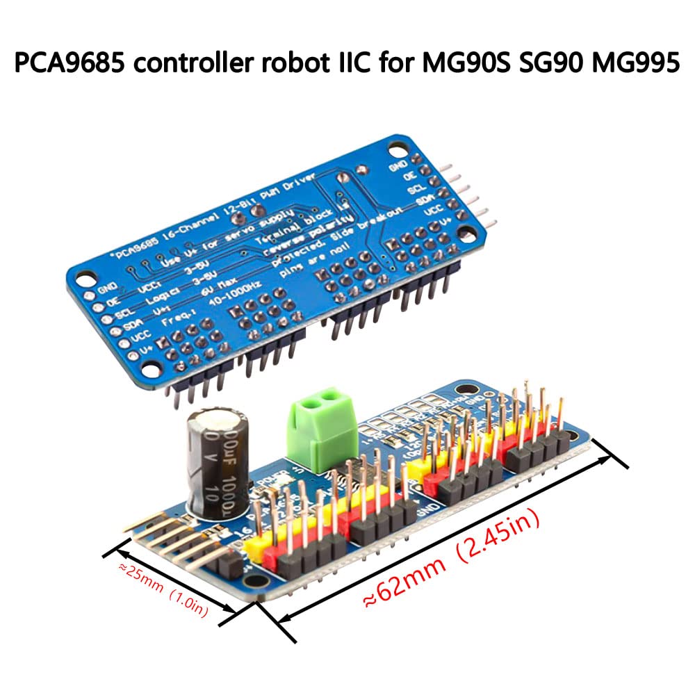 2pcs PCA9685 16 Channel 12 bit PWM Servo Motor Driver IIC Interface Compatible with Arduino Raspberry Pi