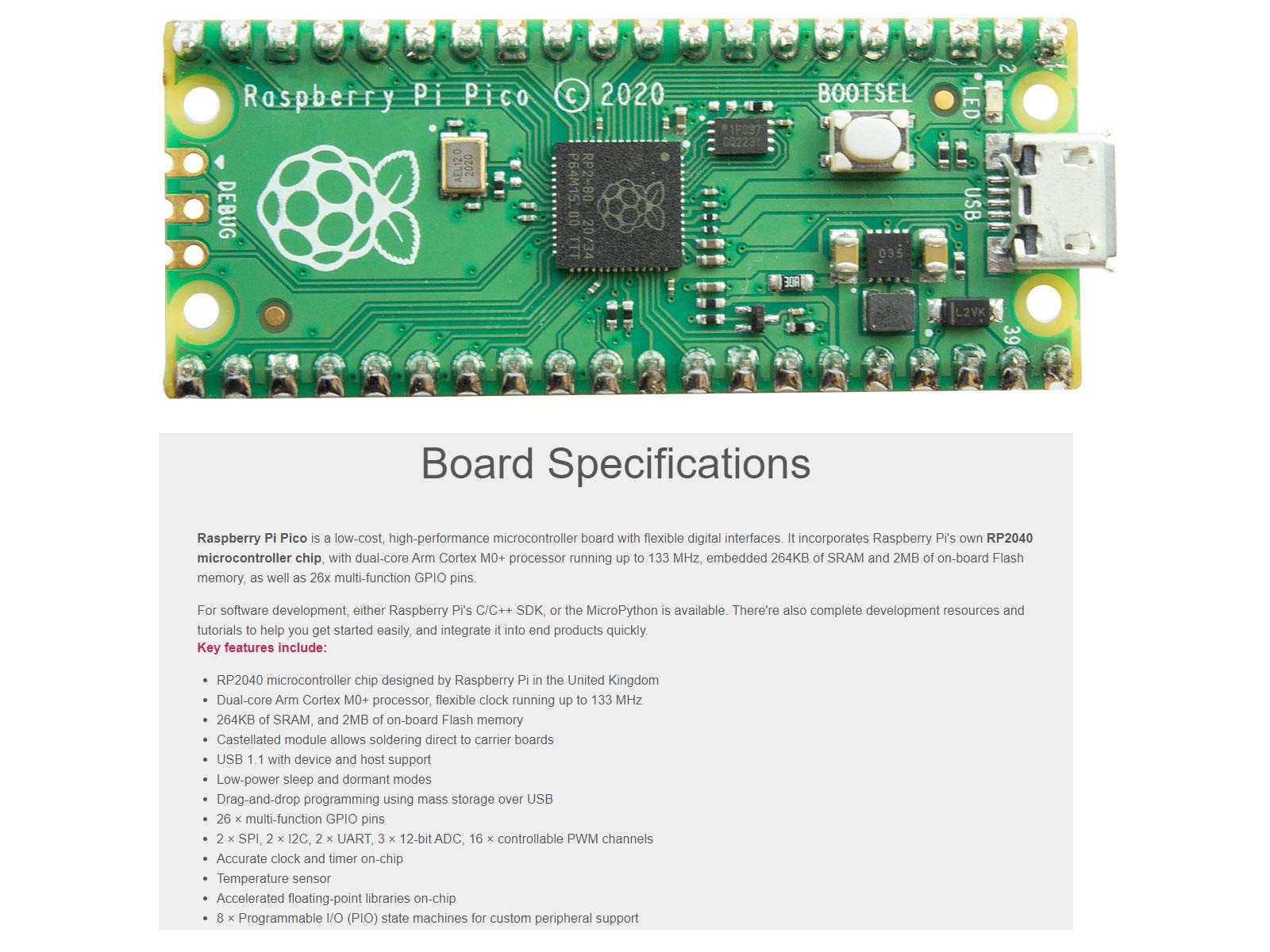 Ingcool Raspberry Pi Pico Starter Kit, Raspberry Pi Pico Microcontroller Board with Flexible Digital Interfaces,Based on RP2040 Microcontroller Chip,Low-Cost, High-Performance