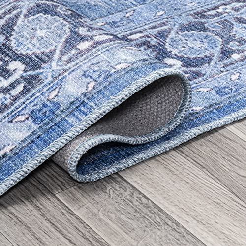 JONATHAN Y WSH109B-3 Maris Ornate Medallion Machine Washable Indoor Bohemian Transitional Area Rug,High Traffic,Kitchen,Living Room,Backyard,Non Shedding,3 X 5,Blue/Navy