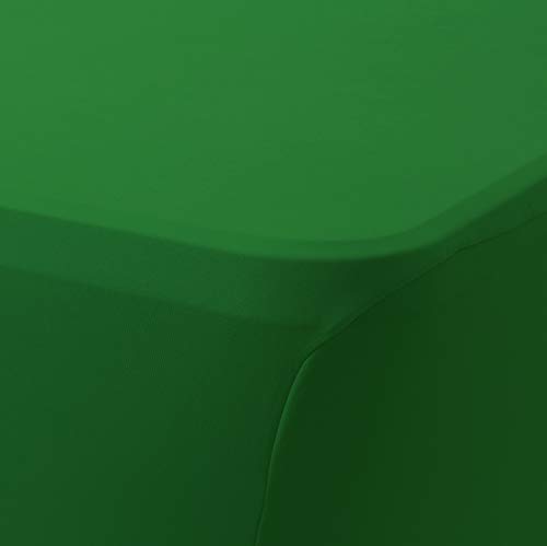 Obstal 6ft Stretch Spandex Table Cover for Standard Folding Tables - Universal Rectangular Fitted Tablecloth Protector for Party (Emerald Green, 72 Length x 30 Width x 30 Height Inches)