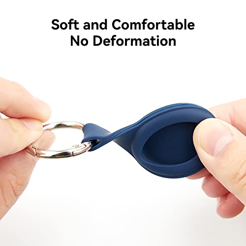 4 Pack Silicone AirTag Holder Case Compatible with Apple Airtag,Include 2pc AirTag Keychain & 2pc AirTag Adhesive Mount丨Lightweight, Anti-Scratch,for Luggage,Keys,Bike,Dog Collar etc