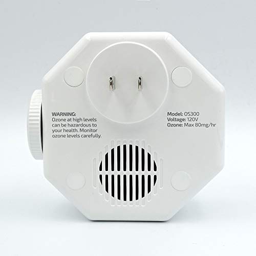 OdorStop OS300 Professional Grade Mini Ozone Generator Ionizer for Deodorizing and Purifying Small Areas Such as Bathrooms, Bedrooms, Personal Workspaces, Hotel Rooms, Offices, and RV’s (300 sq ft +)