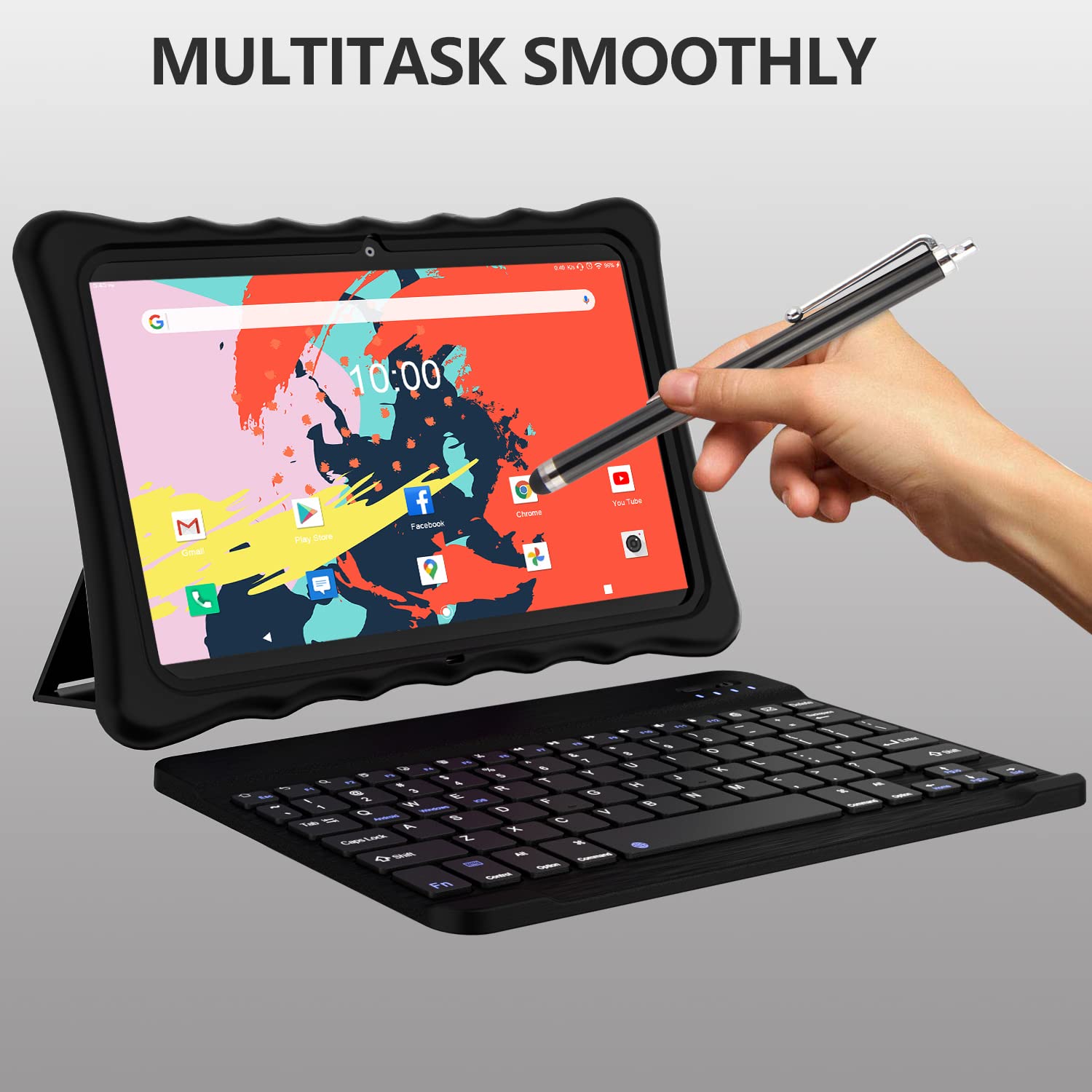 ๐ฎ๐ฌ๐ฎ๐ ๐๐๐ญ๐๐ฌ๐ญ Tablet 10.1" Octa-Core Android 11 Tablet, 64GB Storage Tablet with Keyboard, Stylus Pen, Dual 13MP+5MP Camera, WiFi, Bluetooth, GPS, 512GB Expand Support, IPS Full HD Display
