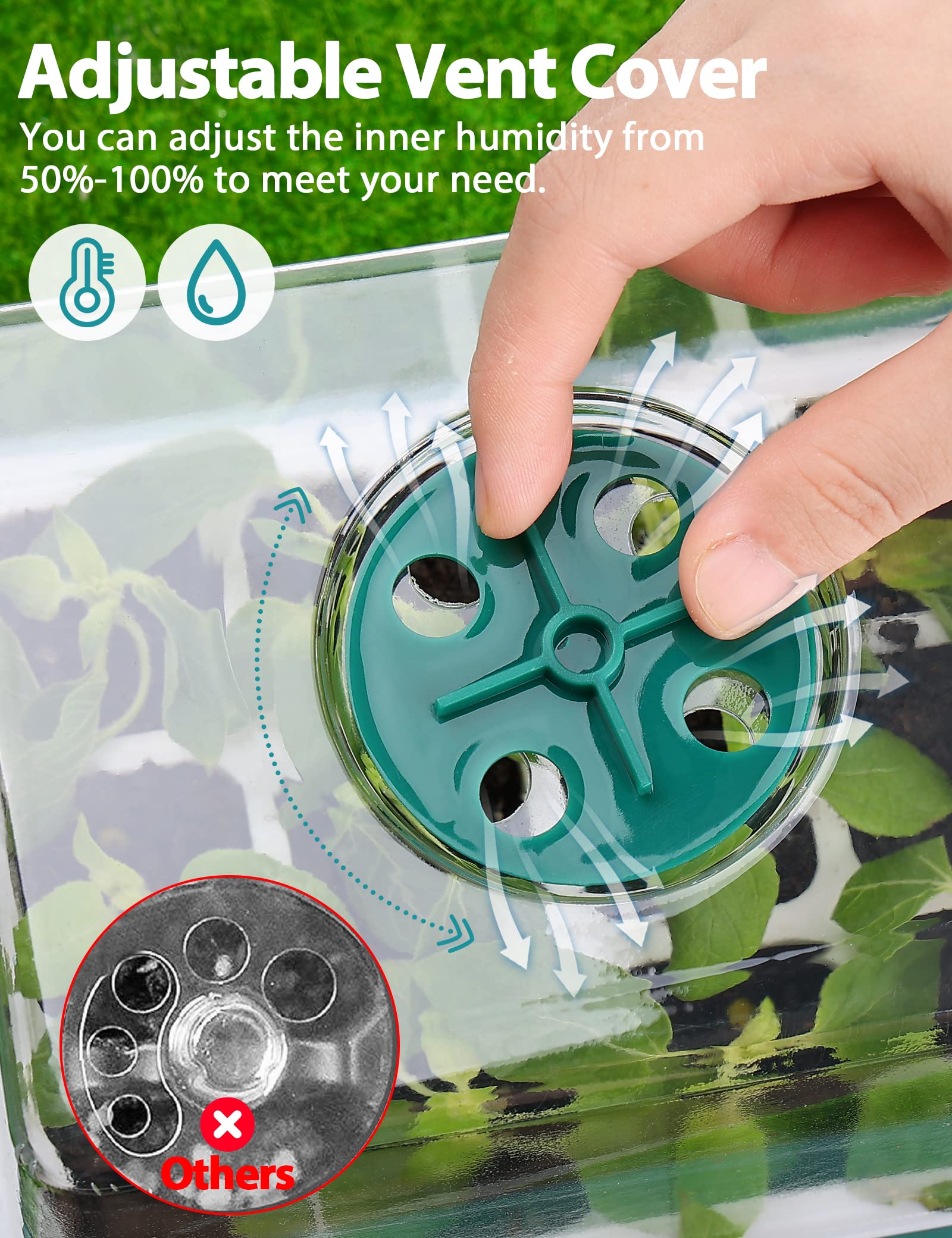 2 Packs Reusable Seed Starter Tray Kit with Humidity Dome, 12 Cell Seed Starting Tray(24 Cell Total Tray) for Starting Vegetable Seeds, Flower Seeds, Herb Seeds, Indoor Grow Kit for Plant Seedlings