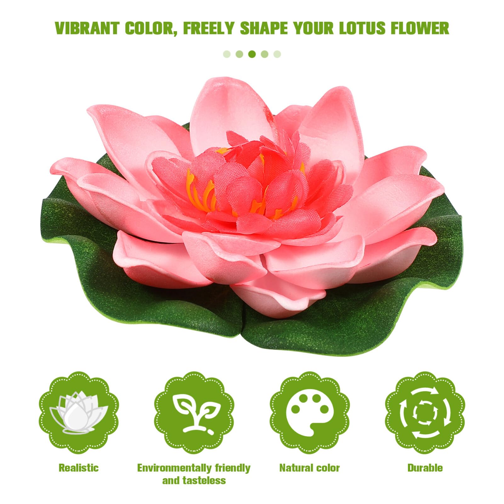 BESPORTBLE 5pcs Artificial Floating Water Lily Lotus Flowers Pond Decor for Garden Decoration Bed Edging