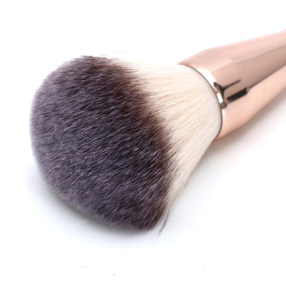 RN BEAUTY Makeup Brushes Large Powder Brush Foundation Blush Bronzer Contour Face Blender Mineral Blending Buffing Cosmetics Kabuki Full Coverage (Rose Gold/Black) 1 Count (Pack of 1)