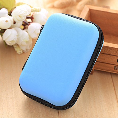 dezirZJjx Storage Container Premium Portable Earphone Data USB Cable Travel Case Organizer Storage Bag Mini Pouch - Orange