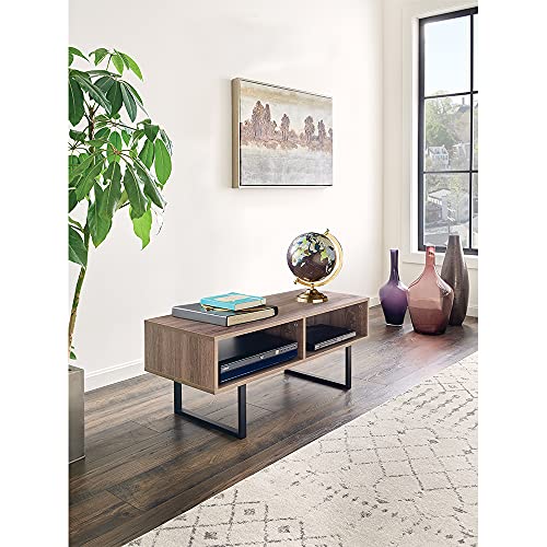 ClosetMaid 1315 Rectangular Wood Coffee Table with Storage Shelves, Gray