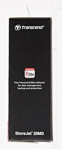 Transcend 4TB SJ25M3, USB 3.1 Portable Hard Drive Rugged, Anti-Shock Resistant, Compact and Lightweight with Lightning-Fast Speeds, One Touch Backup Button, Iron Grey - TS4TSJ25M3S