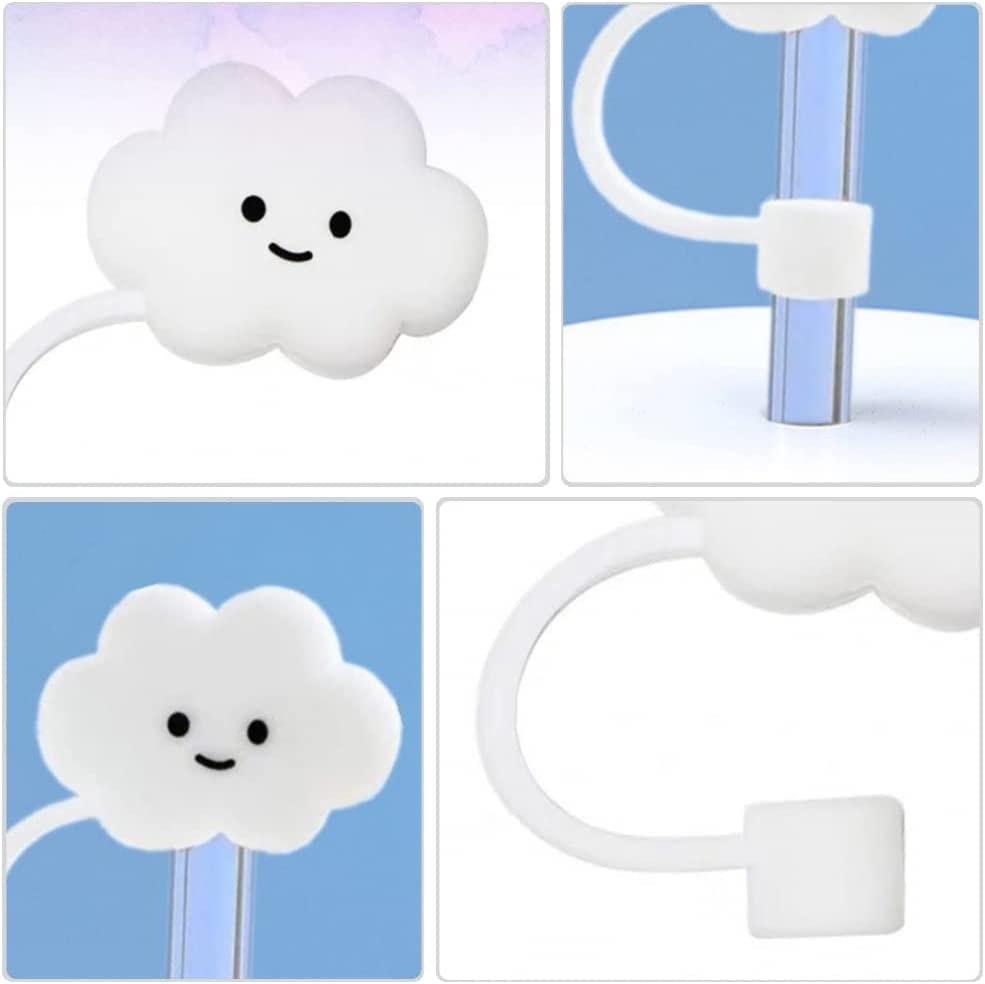 2Pcs Straw Tips Cover Straw Covers Cap for Reusable Straws Cloud Shape Straw Protector