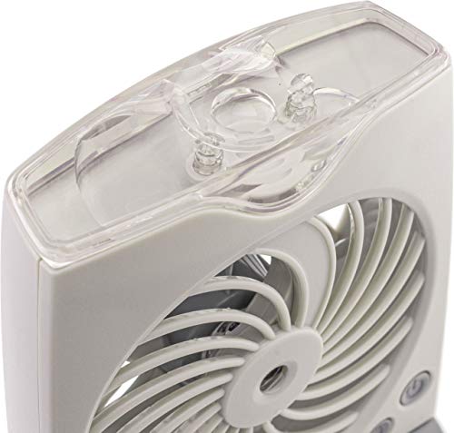 Treva 3-Speed Continuous Mister Fan – 3.5 Inch Personal Misting Fan with Intermittent or Constant Cooling Water Mist Sprayer - USB Rechargeable Battery - Portable for Travel, Camping, Beach, Desk