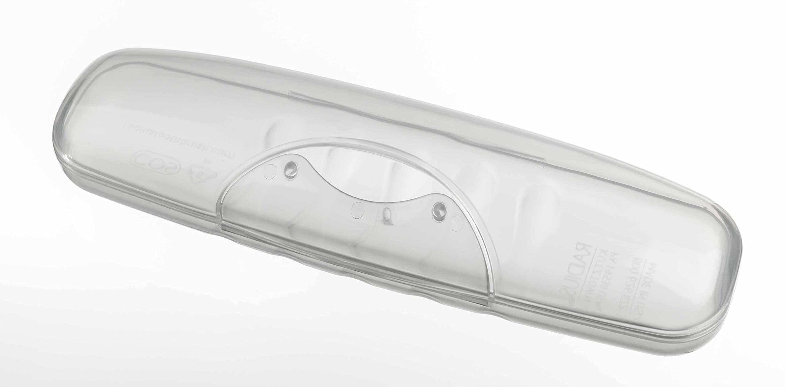 RADIUS Toothbrush Big Brush with Replaceable Brush Head BPA Free ADA Accepted - Right Hand - Marble Brush with Clear Case