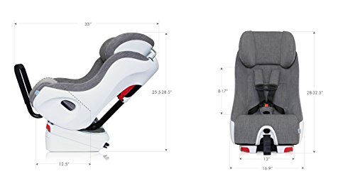 Clek Foonf Convertible Car Seat with Rigid LATCH system, Crumple Zone safety system, Adjustable Headrest, Reclining Design and Anti-Rebound Bar (Cloud)