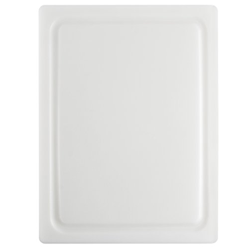 Dexas NSF Approved Poly Cutting Board with Juice Well, 12 x16 x 5/8", White