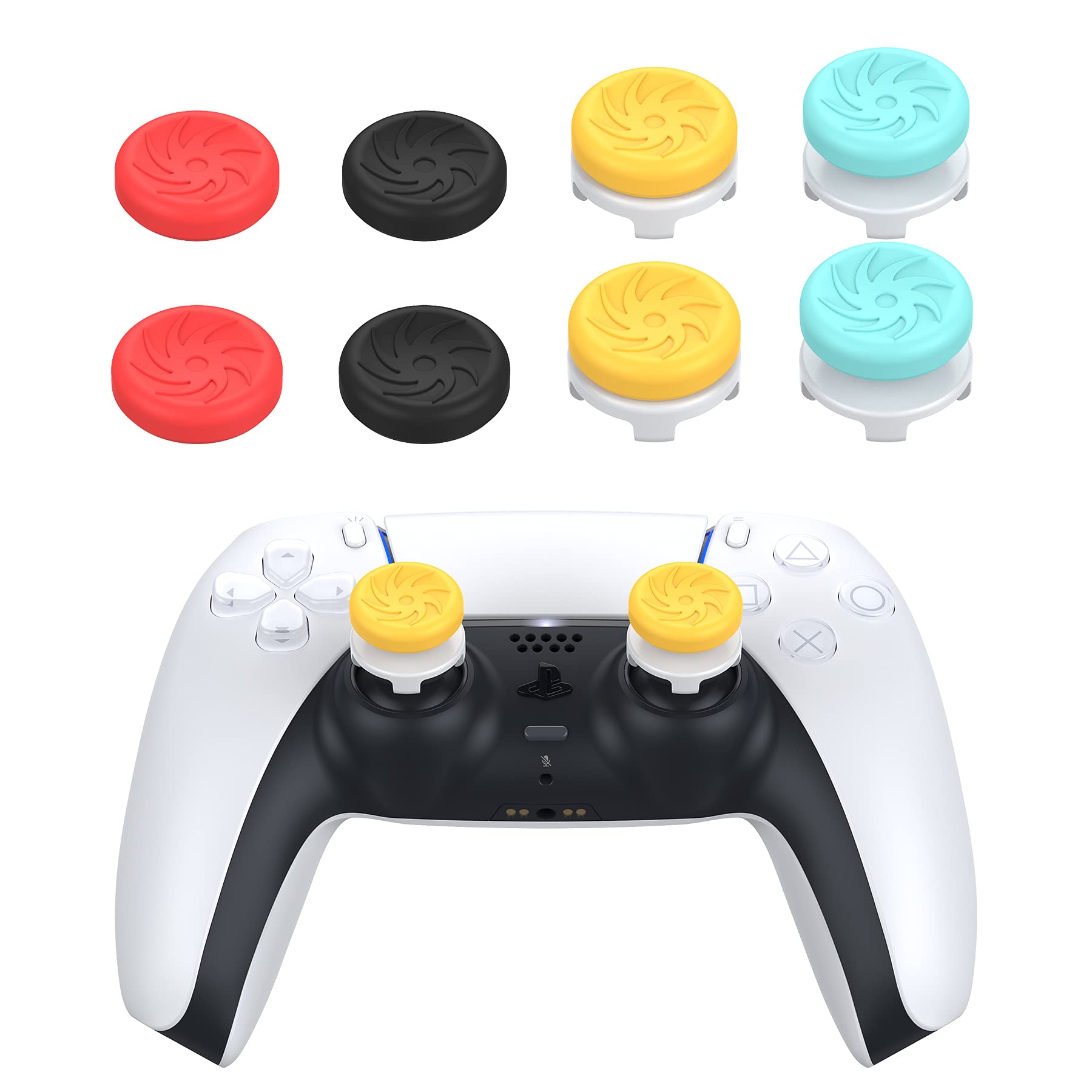 4 Pairs 8 Pcs Silicone Cap for PS5, Silicone Thumb Grips Caps Cover Analog Stick,Game Controllers Compatible with Playstation 5 (2-Flywheel)…