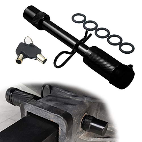 KAYCENTOP Hitch Receiver Pin Lock Trailer Locking 5/8 Inch Pin Security Hitch Locks Fit 2 inch 2.5 inch Hitch Receiver Class III IV Hitches 2 Pack Black Anti-Theft Anti-Noise 3 Tubular Alike Keys