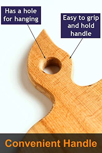 ECOSALL Apple-shaped Solid Wood Cutting Board With Handle For Fruit and Veggies – Small Wooden Bread Board, Cheese Serving Platter, Round Charcuterie Board – 100% Natural, Reversible, Presentable