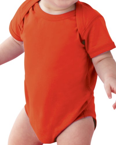 Clementine Baby Fine Jersey Bodysuit Onesie (3 Pack), Vintage Orange, 6MOS