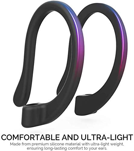 Emoly New 2 Pairs AirPods Ear Hooks Anti-Slip Sport Hooks Silicone Compatible with Apple AirPods 1 & 2 for Running, Jogging, Cycling, Gym - Black