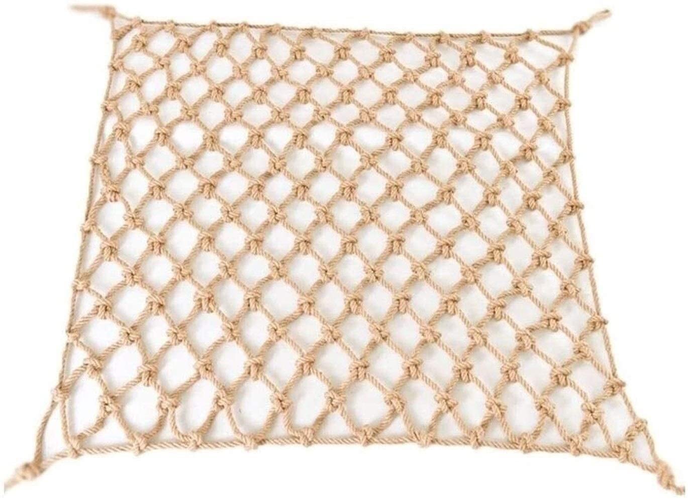 RZM Rope Netting Heavy Duty, Climbing Rope Net Playground Treehouse Hemp Safety Net Stair Balcony Protection Netting Kids Outdoor Swing Toys (Size : 1 * 2m(3 * 7ft))