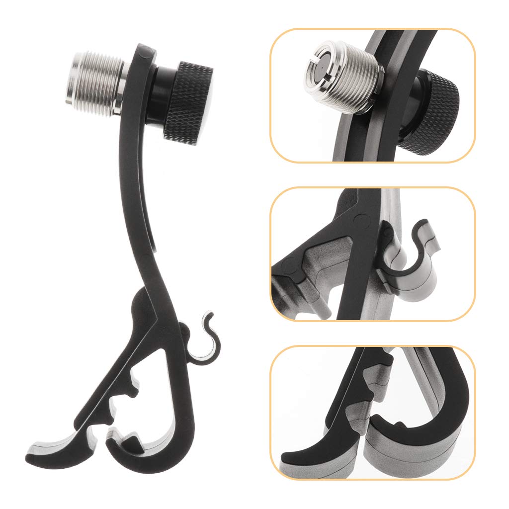 Alnicov Black Drum Mic Shockproof Clamp Metal Movable Mount Kit Hard Groove Gear Universal Mic Clip Adjustable