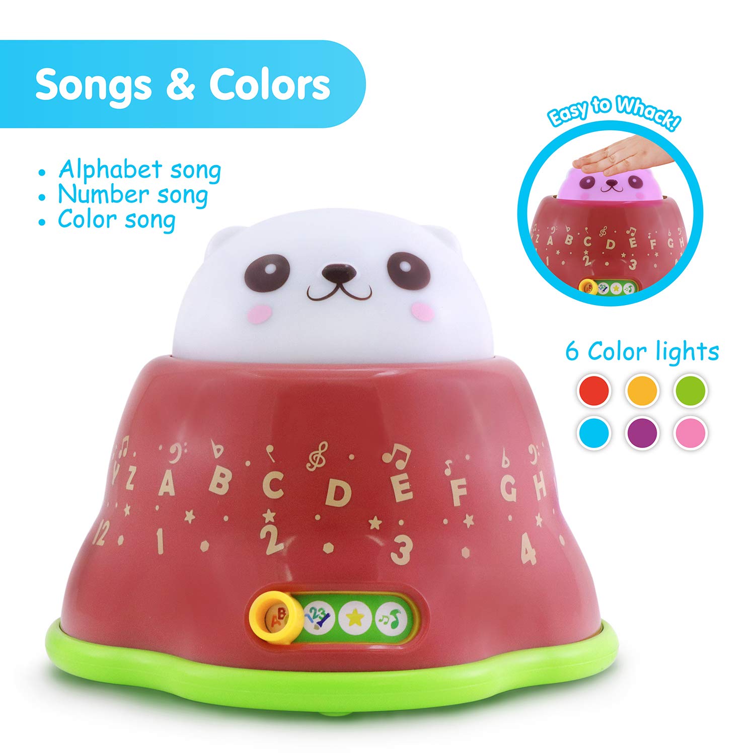 BEST LEARNING Whack and Learn Mole - Educational Interactive Light-Up Toy for Infants Babies Toddlers for 6 Month and up - First Baby Boy or Baby Girl Birthday Gift