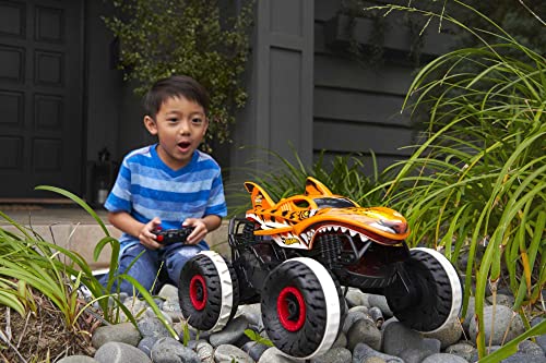 Hot Wheels Rc Monster Trucks Unstoppable Tiger Shark in 1:15 Scale, Remote-Control Toy Truck with Terrain Action Tires