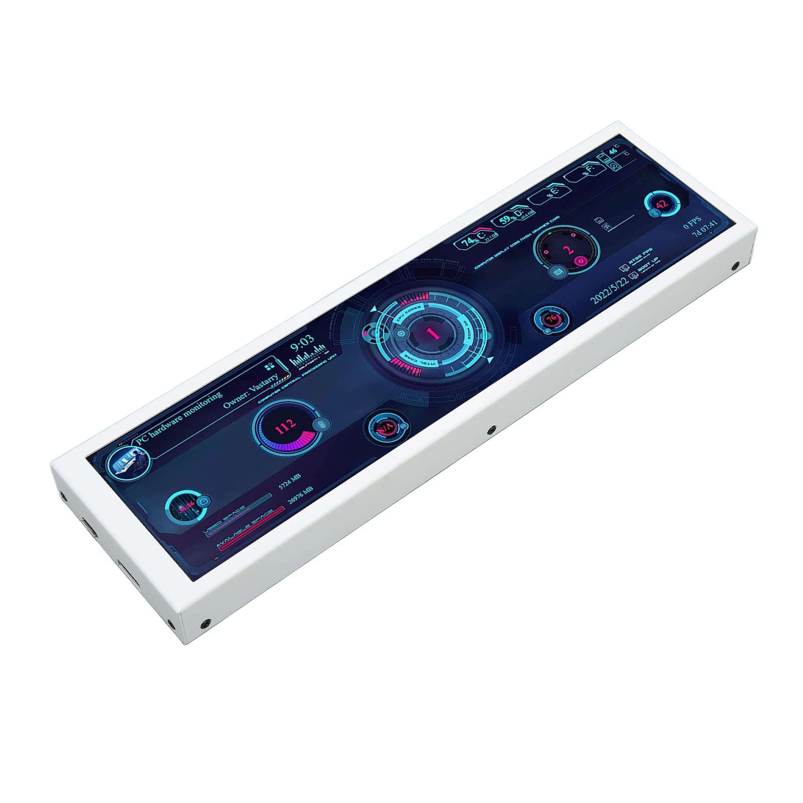 8.8Inch Display Computer Temp Monitor, CPU Hardware External Expansion Display High Resolution Screen Data Monitor for Computer Case PC , PC Sensor Panel Secondary Screen