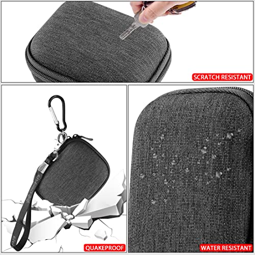 Geekria Shield Headphones Case Compatible with Bowers & Wilkins PI7, PI5 in-Ear True Wireless Headphones Case, Replacement Hard Shell Travel Carrying Bag with Cable Storage (Grey)