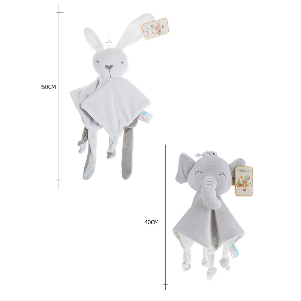 Baby Security Blanket Rabbit Elephant Security Blanket Animal Plush Stuffed Blanket for Nursery Baby Toddlers Newborn