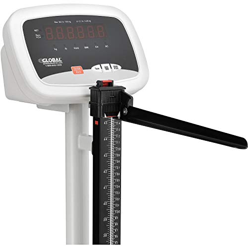 Digital Physician Scale with Height Rod, 600 Lbs Capacity, 11-1/2"L x 24-5/16"W x 51-1/2"H