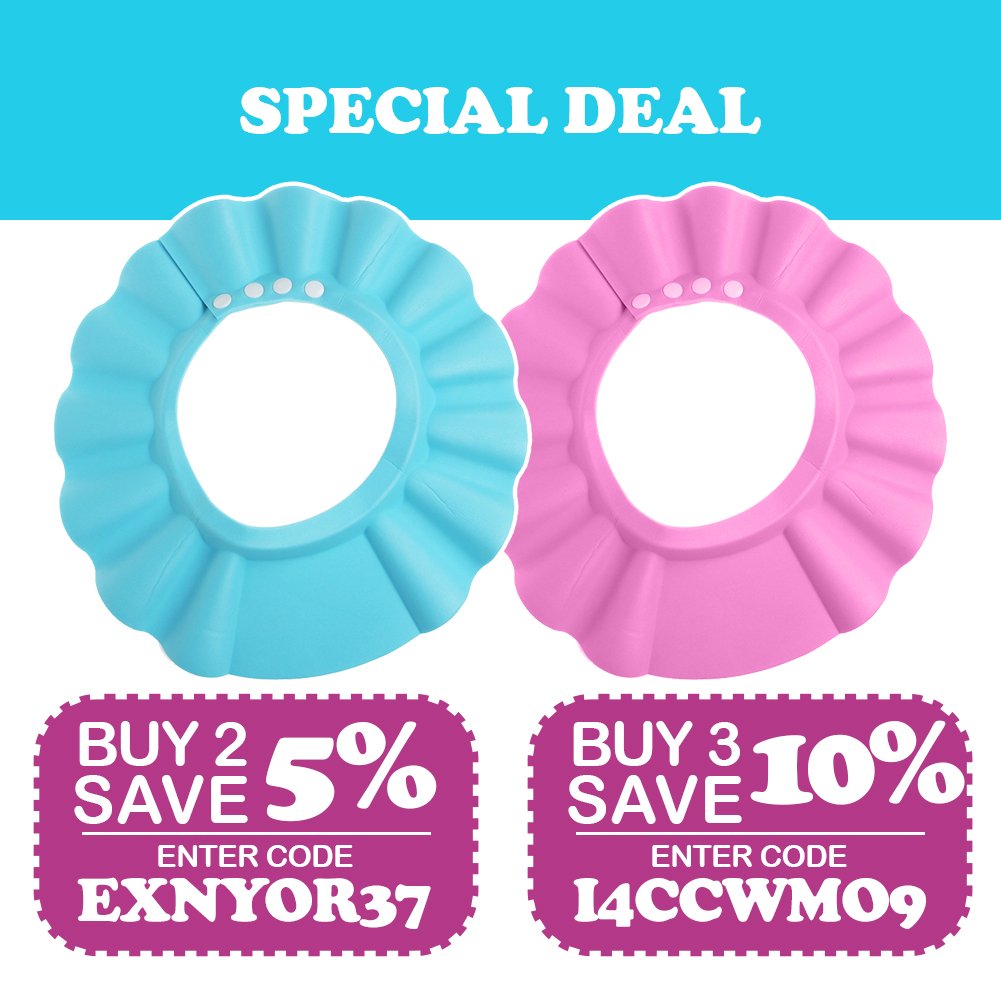 Baby Bath Visor for Babies, Adjustable Bathing Cap Protection for Toddler Kids Children, Soft and Non Irritant Shampoo Shower Hat for Wash Hair Water Shield