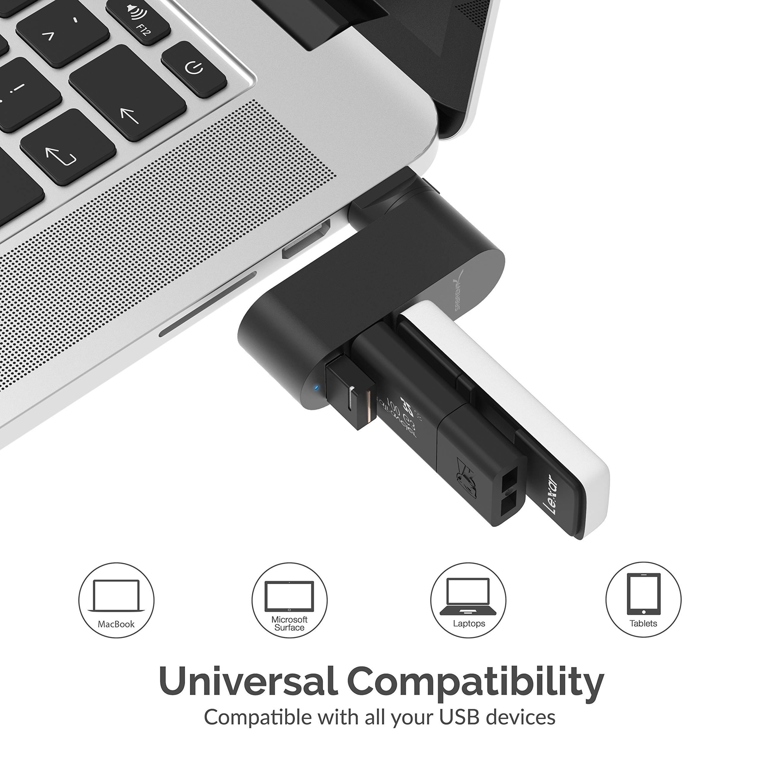 Sabrent Premium 3-Port Aluminum Mini USB 3.0 Hub + 4-Port USB 2.0 Hub