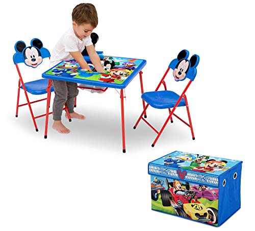 Delta Children 4-Piece Kids Furniture Set (2 Chairs and Table Set & Fabric Toy Box), Disney Mickey Mouse