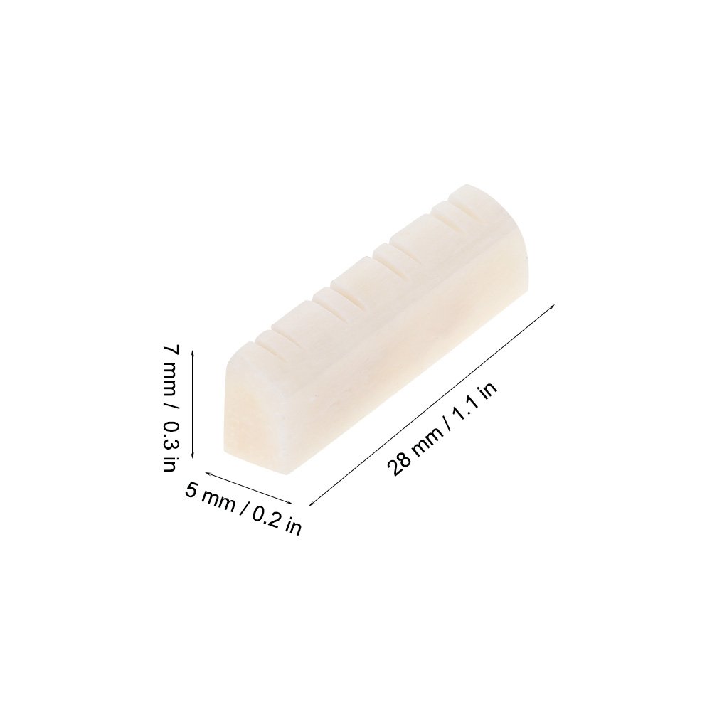 Alomejor Mandolin String Nut Bone Mandolin Bridge Saddle and Nut Instrument Replacement Accessories for 8 String Mandolin