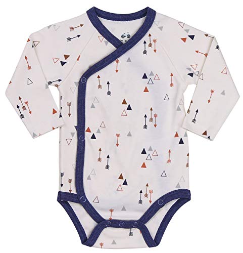 Baby Boy 3-Pack Long-Sleeve Kimono Bodysuit Set, Infant Boy Bundle Includes Blue Fox, Arrow Bodysuit and Navy-Striped Outfit