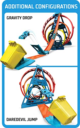 Hot Wheels Track Builder Playset Triple Loop Kit, Multiple Configurations, Connects to Other Sets, 1:64 Scale Toy Car