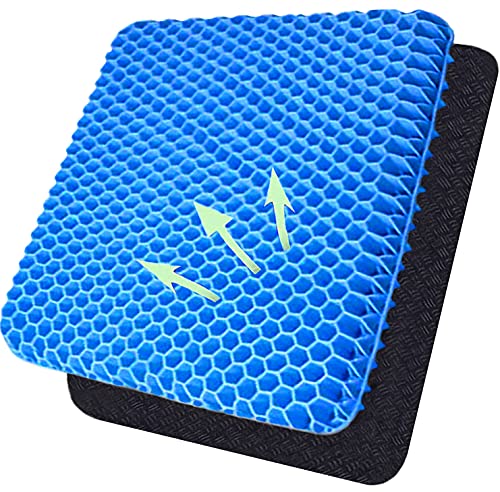 Gel Support Cushion,Gel Seat Cushion,with Non-Slip Cover,Help for Relieving Back Pain ,use for The Car,Office,Wheelchair (Blue)