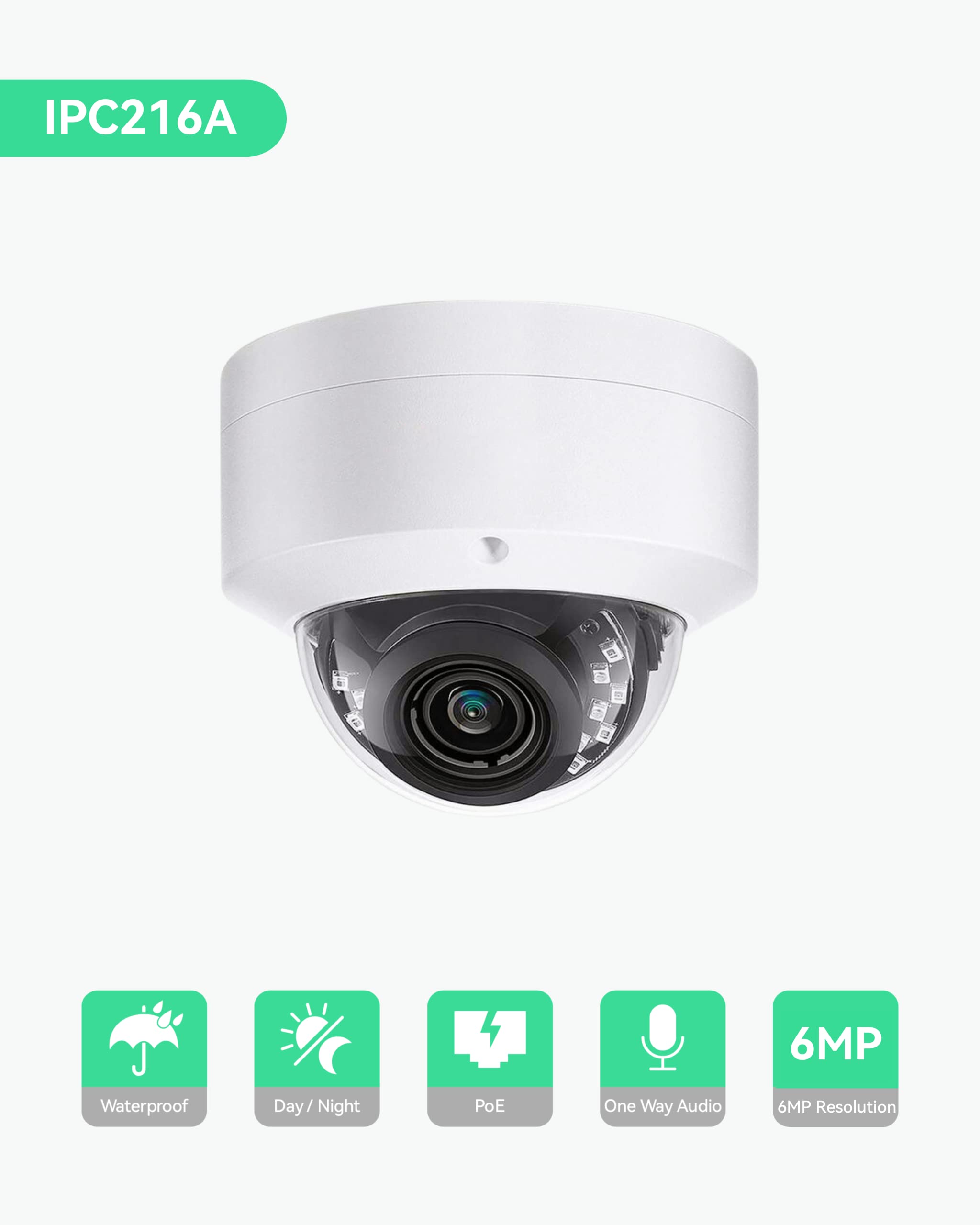 LINOVISION 16 Channel Security Camera System with 4K POE NVR, Guarding Vision or Hik Connect App, 4TB HDD, (10) 6MP Outdoor PoE Cameras with Mic for One Way Audio, Plug-n-Play for Commercial Security