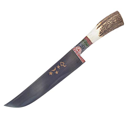 Genuine Handmade Uzbek Chefs Knife Pchak - Deer Horn Handle - 11 Inches - Uzbek Pchak - Ethnic Sheath – Uzbekistan Knife Pichok - Ethnic Souvenir - Bonus Popular Uzbek Recipes Ebooks