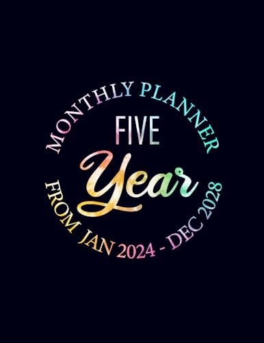 2024-2028 Five Year Monthly Planner: 5 Year calendar from January 2024 to December 2028 Schedule Organizer with federal holidays