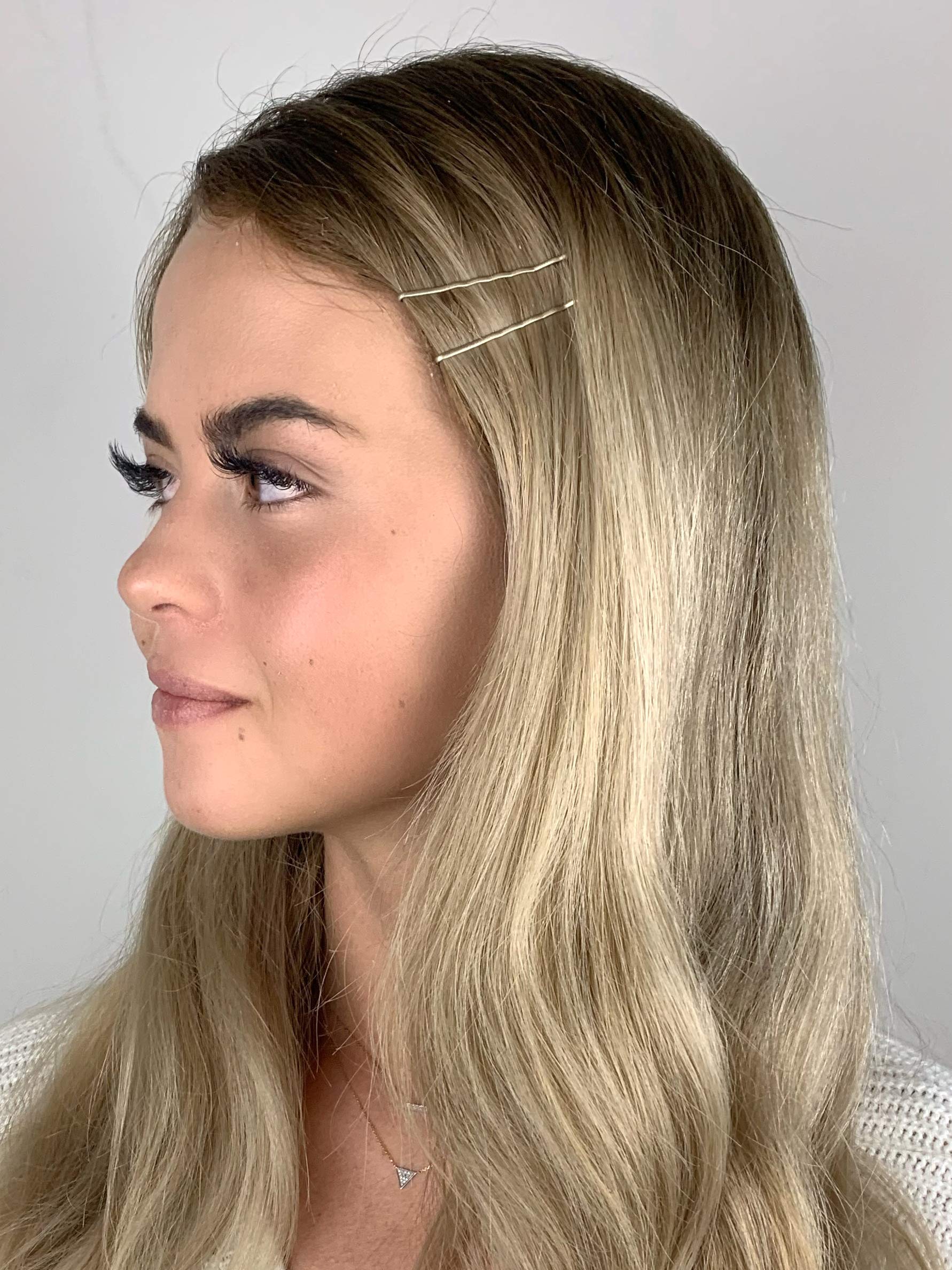 Heliums Bobby Pins - Light Ash Blonde - 2 Inch Wavy Hair Pins, Matte Metallic Color Blends with Light Ash Blonde Hair, 48 Count
